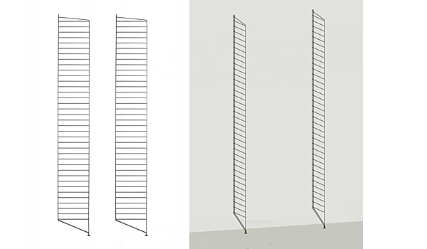 SALE! String, 200 cm black floor panel set.